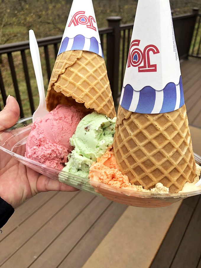 Joy comes in waffle cones at Country Maid—these colorful scoops aren't just dessert, they're edible therapy after a long week.