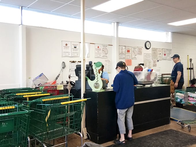 The checkout counter: final gateway between discovery and ownership. That dinosaur figurine? The cashier's seen stranger purchases before noon.