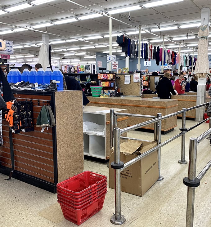 The checkout area—the final frontier between you and your thrifting conquests. Where impulse buys make their last stand.
