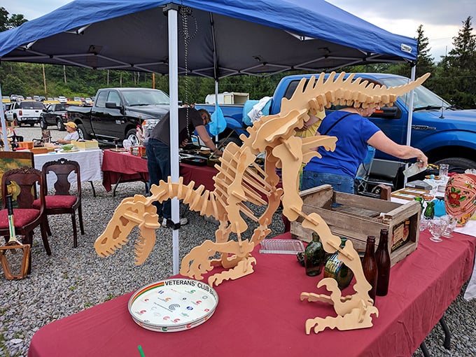 This wooden dinosaur skeleton isn't just a conversation piece—it's practically begging to terrify your cat and fascinate your grandkids simultaneously.