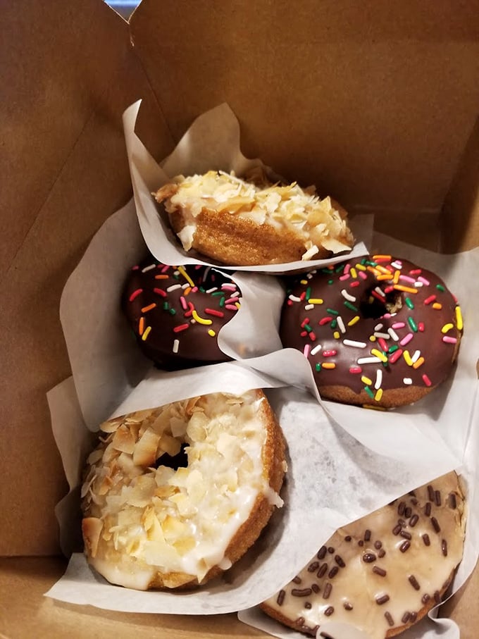 The donut box that makes you instantly popular at any gathering. Sprinkles aren't just for kids—they're for anyone who still knows how to smile.