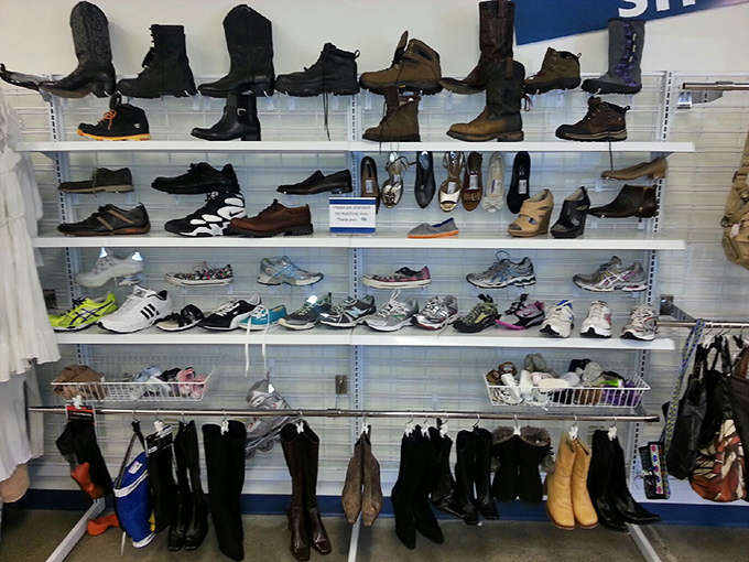 Boot heaven! These shelves of footwear prove that Cinderella could have found her perfect fit without needing that fairy godmother.