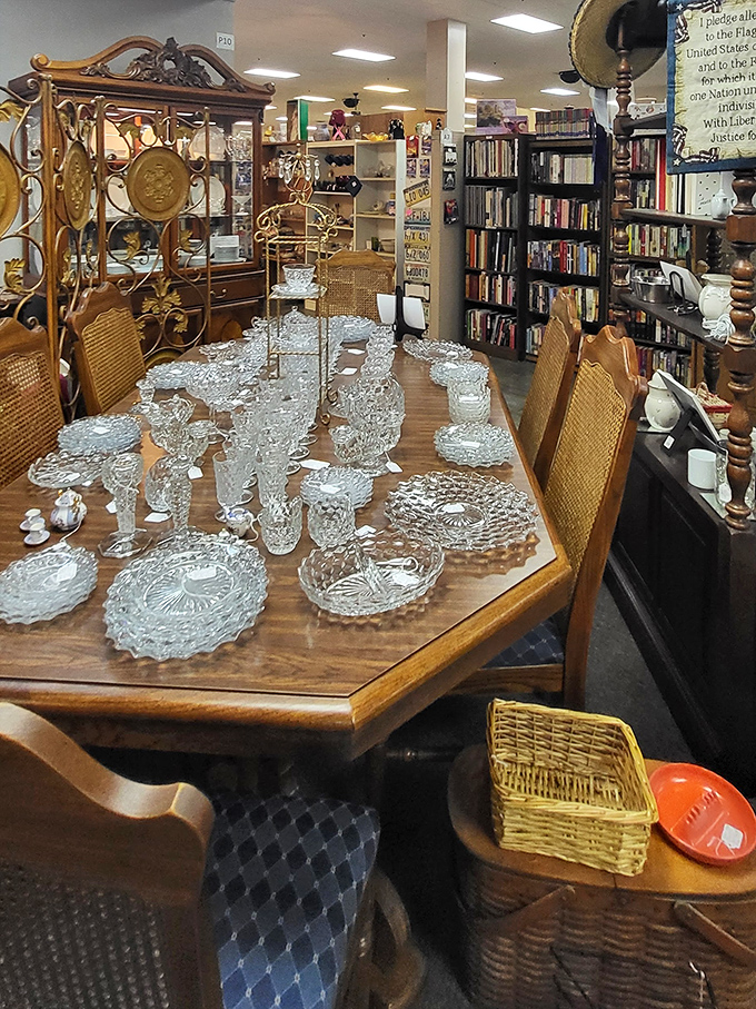 A tabletop galaxy of cut glass catches light like diamonds. Grandma would approve—and probably recognize her wedding pattern.