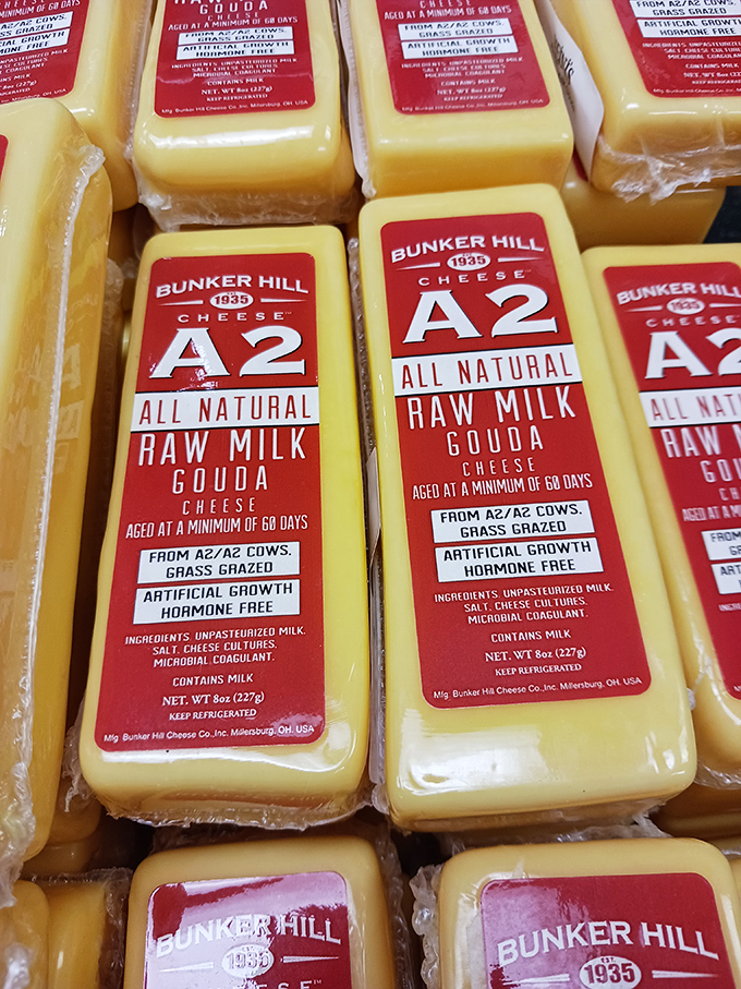 Bunker Hill's A2 raw milk Gouda isn't just cheese—it's a manifesto on sustainable dairy. Aged 60 days for a flavor that makes processed cheese hang its head in shame.