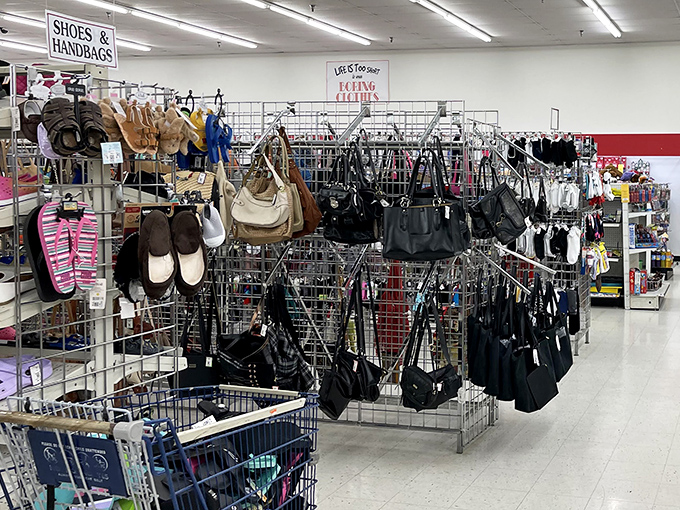 Handbag heaven! That cream-colored tote could have cost someone $200 last year—now it's waiting for you at a fraction of the price.