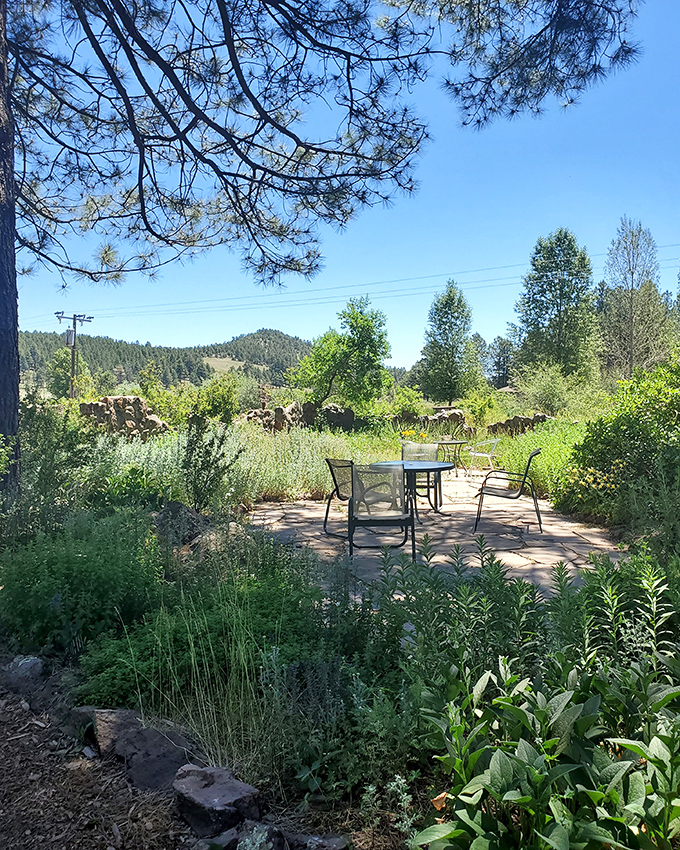 This outdoor seating area whispers "stay awhile" – and honestly, who are we to argue with such wisdom? 