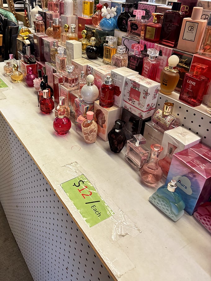 Perfume bottles lined up like tiny works of art—because sometimes retail therapy should literally smell as good as it feels.