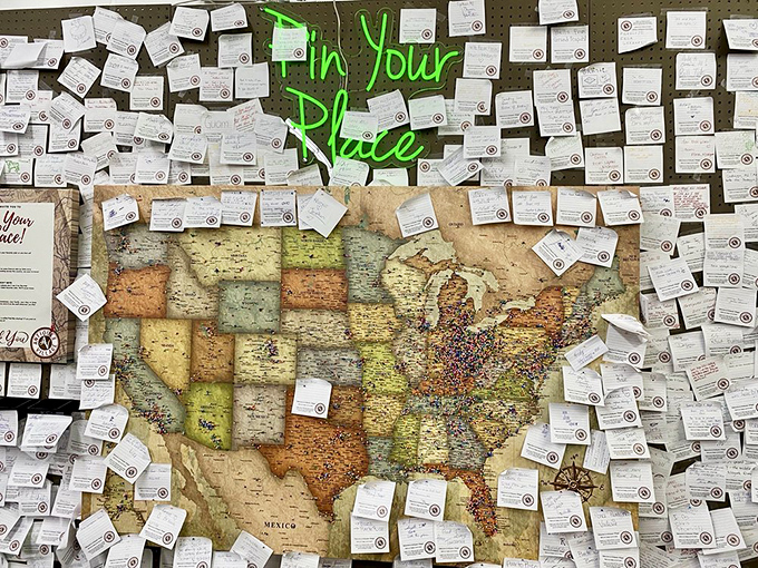 The "Pin Your Place" map reveals visitors from across America – proving treasure hunters will travel any distance for the right find.