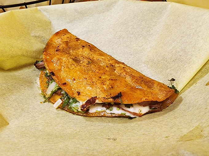 The quesabirria – where crispy tortilla meets tender meat in a marriage so perfect it deserves its own reality show.