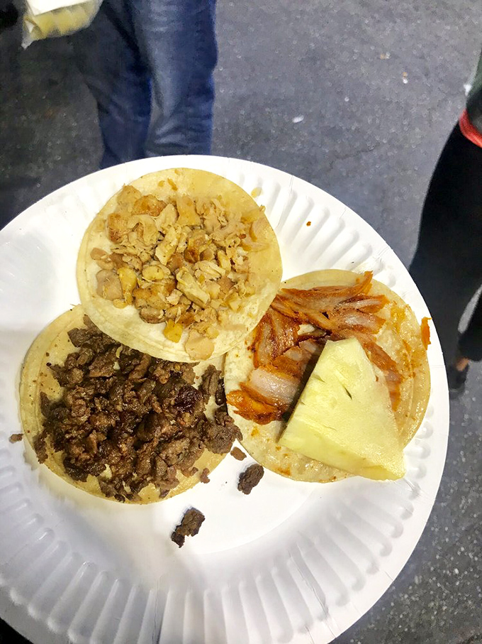 The holy trinity of taco varieties—each one a different personality at the flavor party happening on your plate.