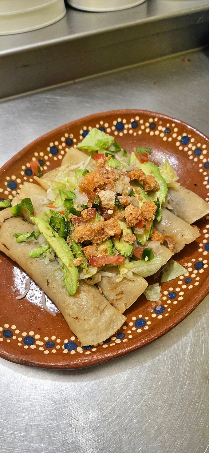 Handmade tortillas cut into triangles and topped with fresh ingredients demonstrate the attention to detail here.