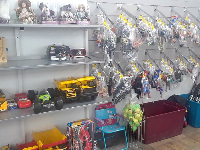 Yesterday's beloved toys await new adventures—from vintage dolls to action figures still in their packaging, childhood nostalgia comes at bargain basement prices.