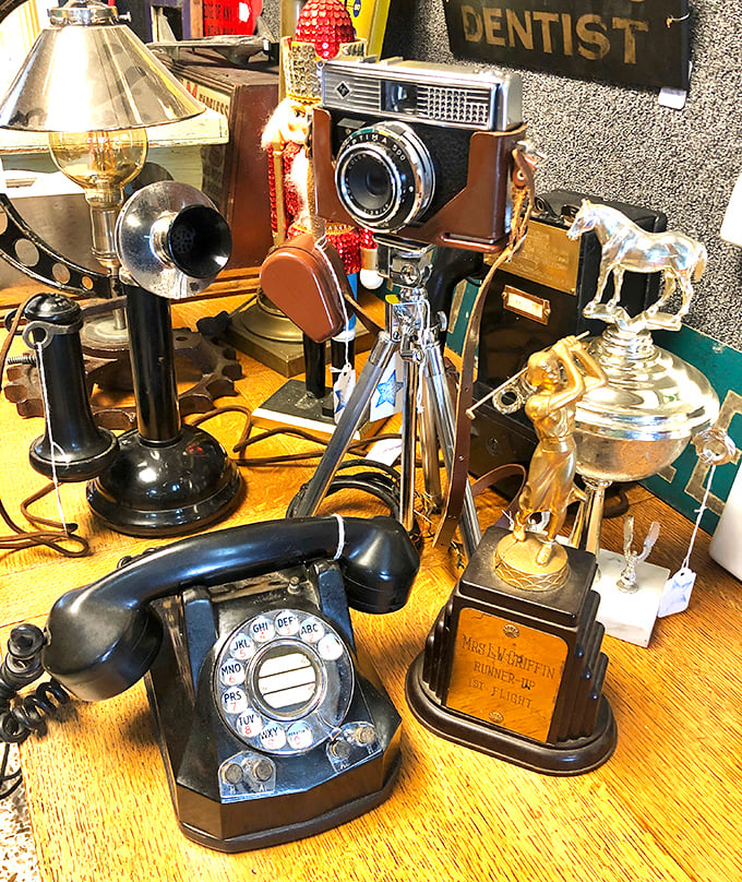 Vintage telephones, candlestick holders, and cameras – the technological ancestors that would look at our smartphones with utter confusion.