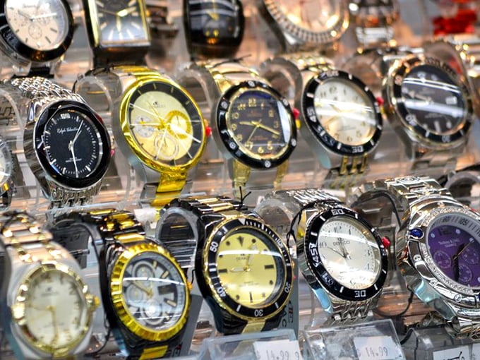 Time literally stands still at this watch display, where you can find a timepiece for every wrist and occasion—fashionably late has never looked so good.