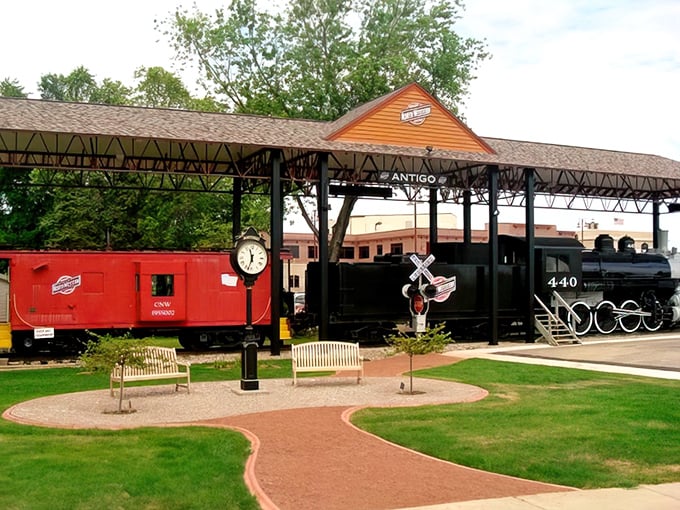 Antigo's historic train display reminds visitors of simpler times – much like the town's housing prices remind retirees of decades past.