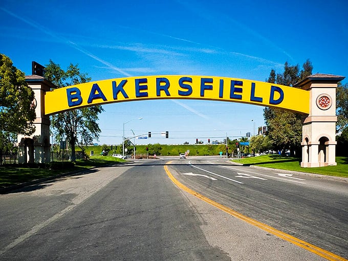 Bakersfield welcomes visitors with its iconic sign spanning across the street. A gateway to affordable California living.