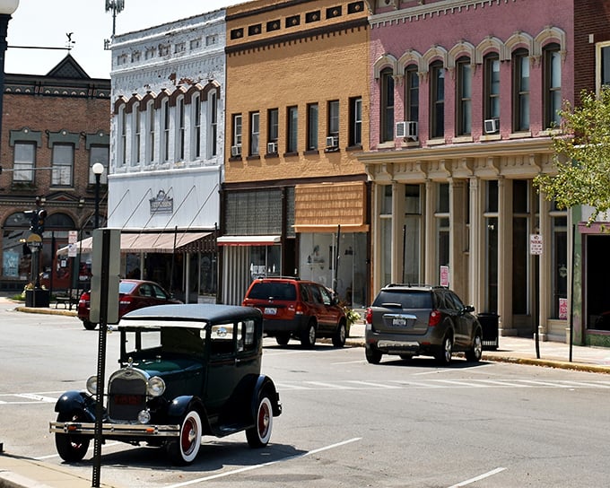 Downtown Lincoln makes you feel like you've stepped into a simpler time. That vintage car completes the time-travel experience!