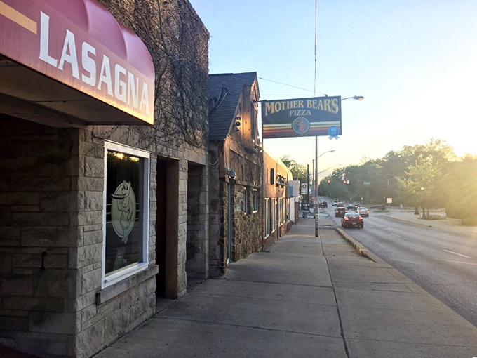 Mother Bear's stone facade and vintage sign have welcomed generations of IU students seeking pizza salvation.