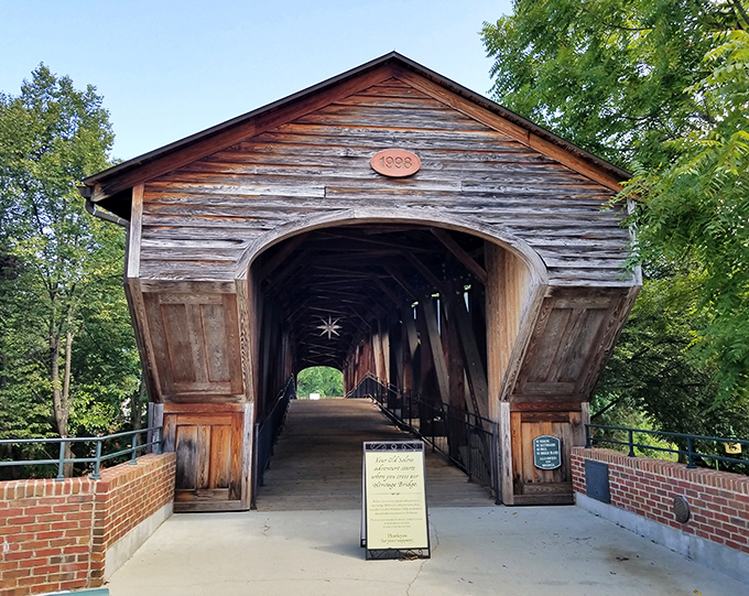 Old Salem's 1998 bridge proves good design never goes out of style. History with modern safety features—the best of both worlds!