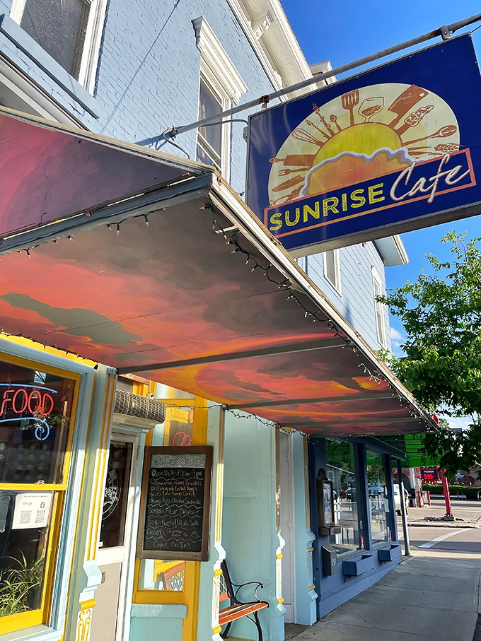 That vibrant sign captures the essence of morning optimism. A sunny promise of good things on your plate!