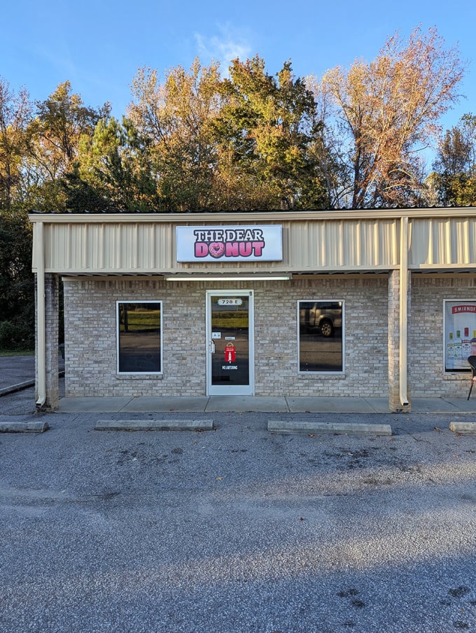 Simple brick exterior that lets the donuts do all the talking – exactly as it should be.