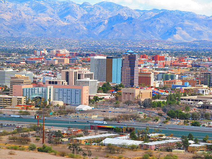 Tucson's skyline plays hide-and-seek with the mountains - a city that hasn't forgotten its wild roots despite all those fancy high-rises.
