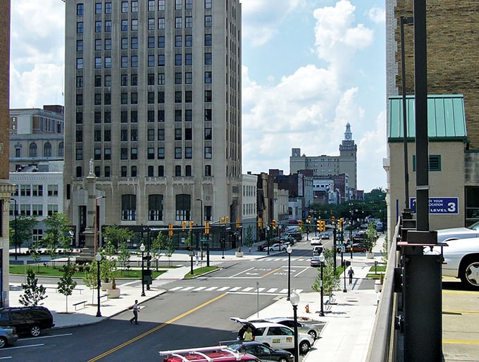 Youngstown's skyline tells the story of boom times past, while its neighborhoods keep the flame of community spirit burning bright.