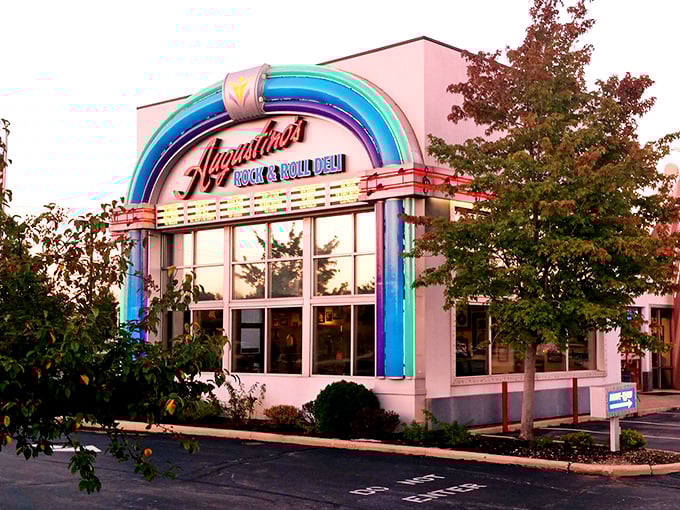 This colorful facade promises sandwiches with as much personality as a rock concert. 