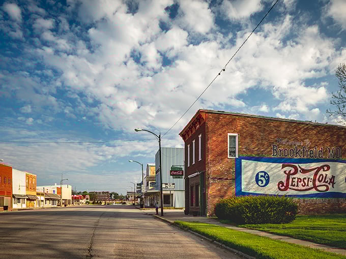 Brookfield's vintage Pepsi mural stands as a faded postcard from simpler times – nostalgia you can almost taste.
