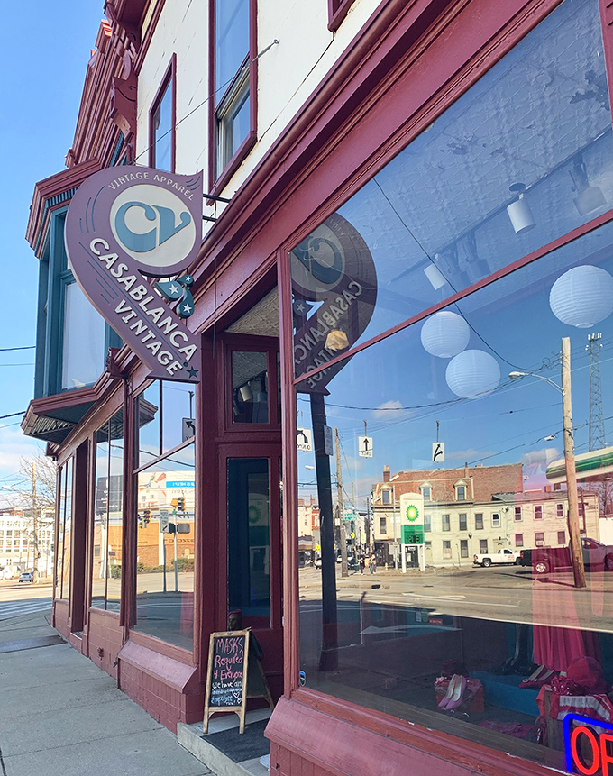 The charming bay window at Casablanca Vintage offers a glimpse into fashion's past – where style never really goes out of style.