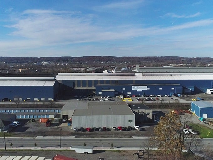 Farrell’s industrial backbone stands firm beneath clear skies—a no-frills town where practicality defines the landscape and the cost of living stays grounded.