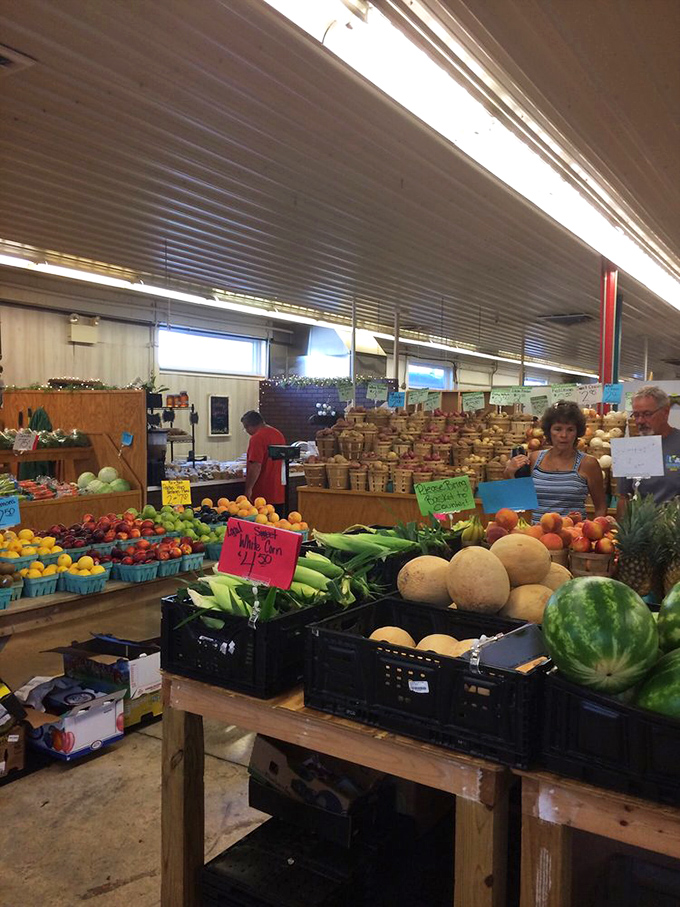Fresh melons and colorful produce create an edible rainbow at Morning Sun, where farm-to-table isn't a trend—it's tradition.