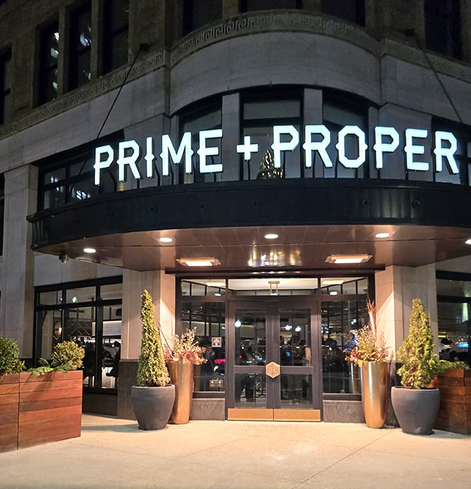 When the sun goes down, Prime + Proper lights up Detroit's dining scene with a glow that says, "Something special happens here."