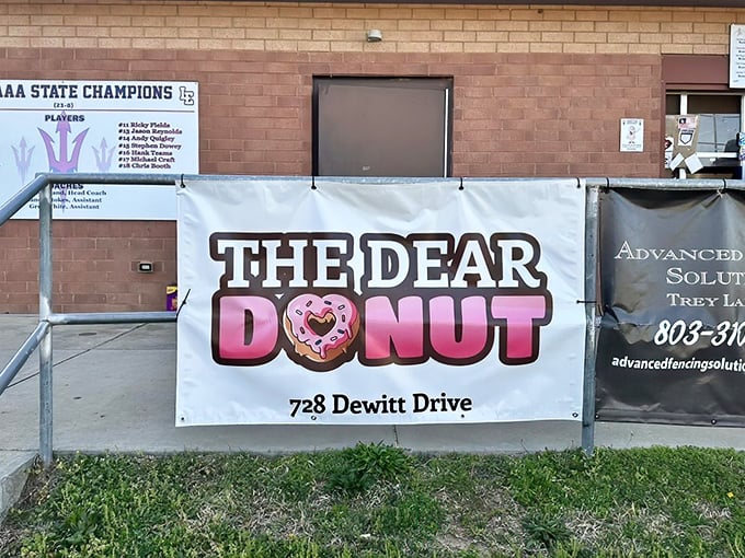 The Dear Donut's straightforward signage promises honest treats made with genuine care and skill.