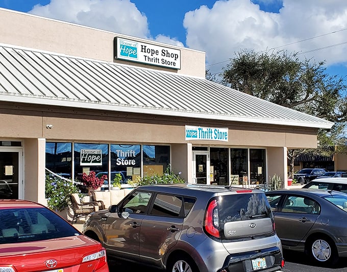 That sloped white roof shelters thousands of treasures – each purchase writes a new chapter for both item and buyer.