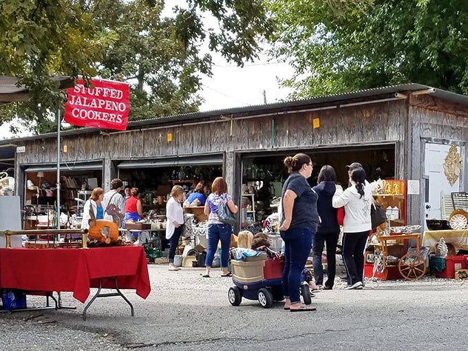 "Stuffed Jalapeño Cookers" and other treasures await! This weathered building houses countless stories and surprises.
