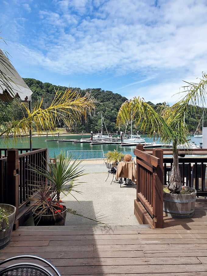 Where tropical vibes meet Bay Area charm—palm fronds frame your lunch view in a setting worthy of your most envy-inducing social media posts.