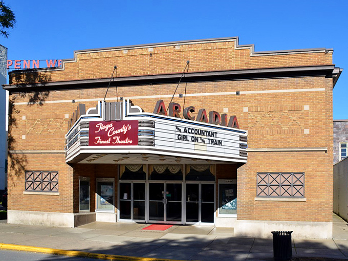 The Arcadia Theatre's Art Deco marquee promises entertainment the old-fashioned way – in a single-screen movie house where popcorn still tastes better somehow.