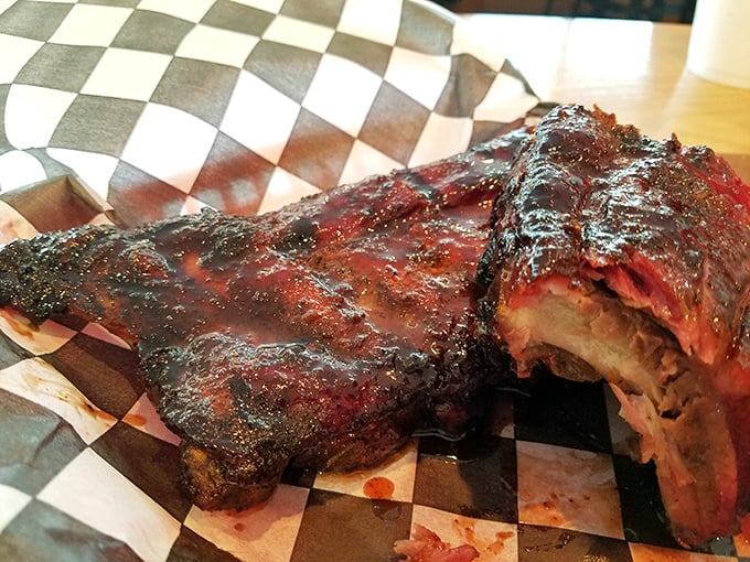 These ribs have that perfect "smoke infused into every fiber" quality that makes you contemplate driving to Dillsburg weekly.