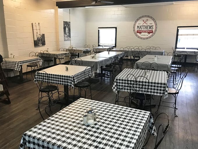 The back dining room whispers stories of decades past, where countless family gatherings have unfolded over comfort food and conversation.