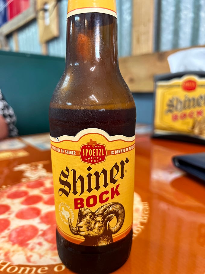 When in Texas (even Florida's version), do as Texans do. Shiner Bock—the perfect companion for washing down smoky, spicy barbecue goodness.