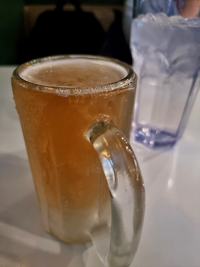 A frosty mug of sweet tea—the unofficial wine pairing for proper barbecue. Refreshment that cuts through the richness like a well-timed punchline.