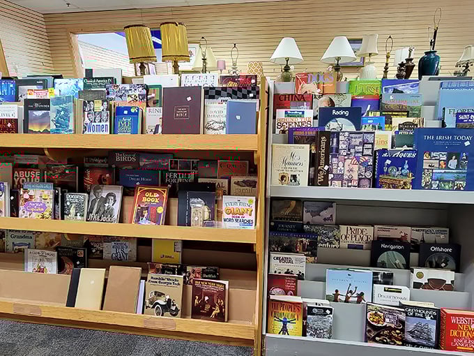 The literary corner – where paperback adventures and hardcover wisdom await new homes. Books never lose their magic.
