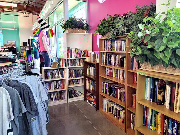 The literary corner—where paperback adventures and hardcover wisdom wait patiently for new readers to discover their dog-eared charm.