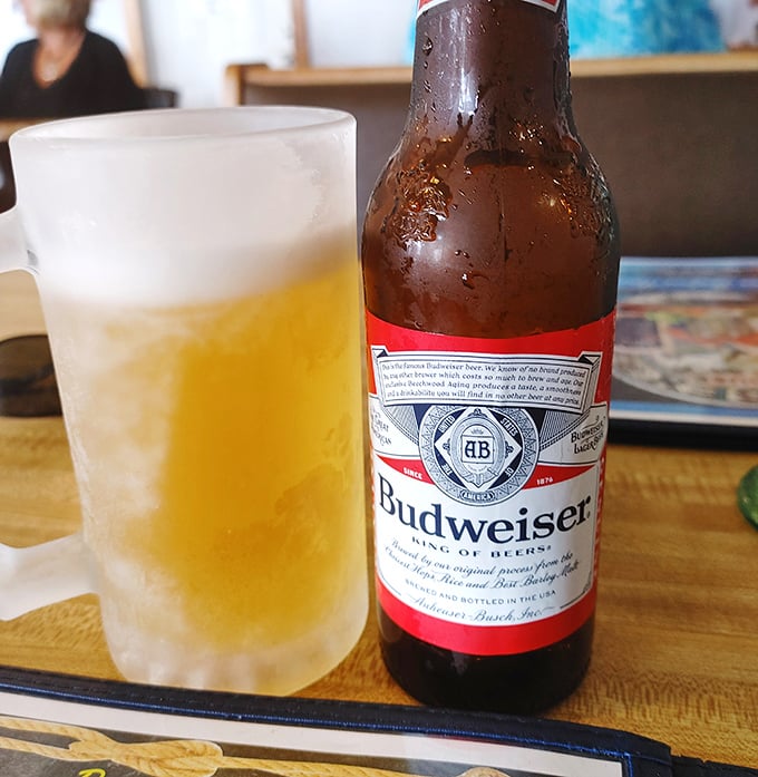 Sometimes the perfect companion to fresh seafood is just an ice-cold beer in a frosty mug – simplicity at its most refreshing.