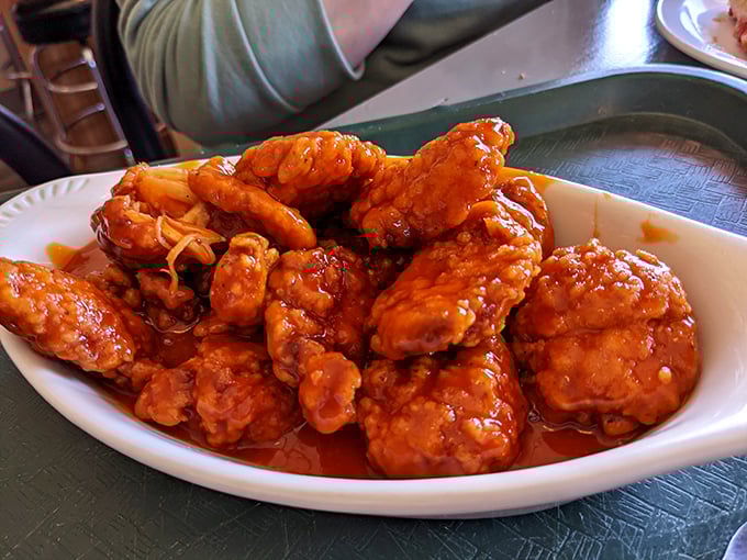 These buffalo wings aren't just spicy—they're the kind of heat that makes you sweat but keeps you coming back for more.