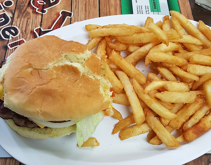 This isn't just a burger and fries—it's the midday promise that sometimes the simplest pleasures deliver the most satisfaction.
