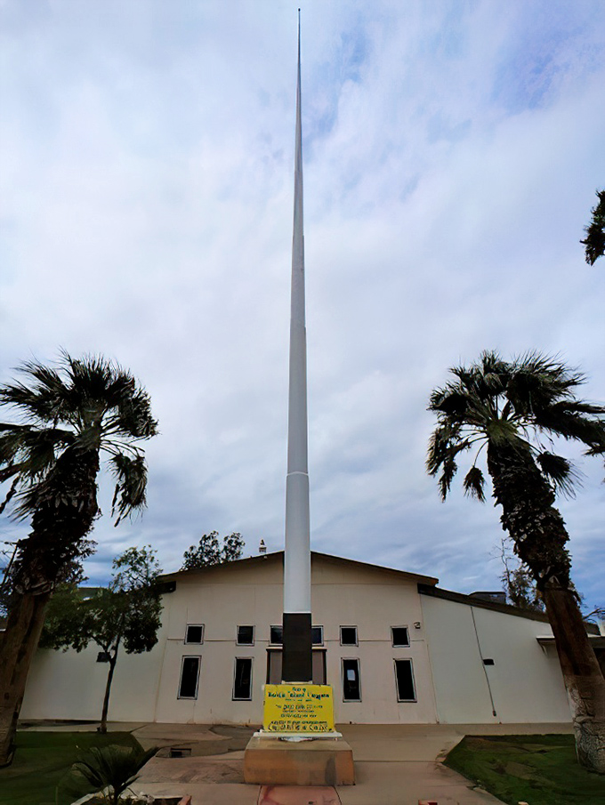 Calipatria's famous flagpole reaches skyward like a modern obelisk – the town's way of saying "we may be below sea level, but we still stand tall."