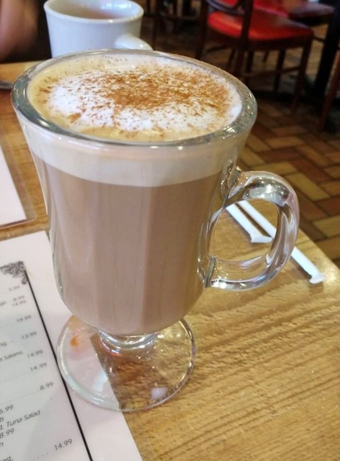 This isn't just coffee – it's a frothy, cinnamon-dusted cappuccino that makes you wonder why you ever settled for gas station brew.