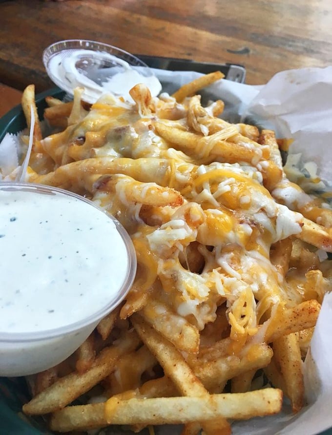 Cheese fries that don't apologize for being exactly what you want—a glorious mess of crispy potatoes, melted cheese, and zero pretension.
